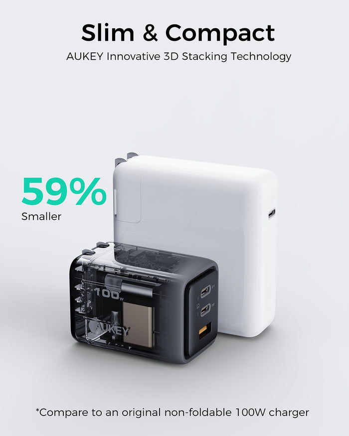 AUKEY Comet Mix 3 100W PD Wall Charger with GaN Technology PA-C5
