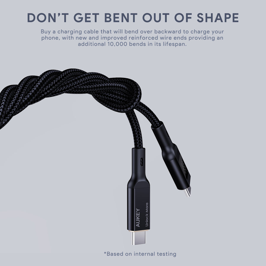 AUKEY CB-MCC101 | 100W 1m USB-C to USB-C LCD Cable