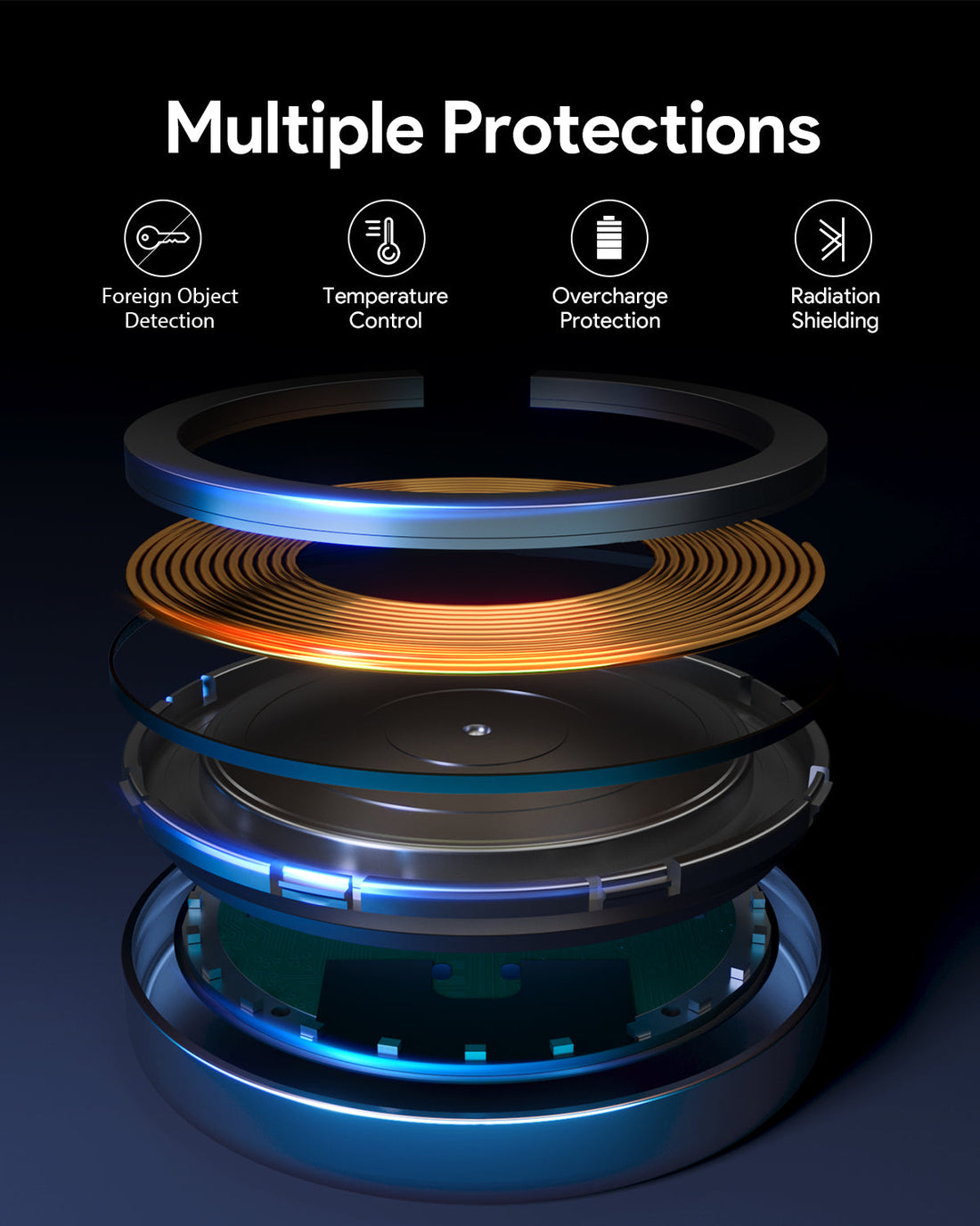 AUKEY LC-MC10 MagFusion Aura Qi2 Magnetic Fast Wireless Charger