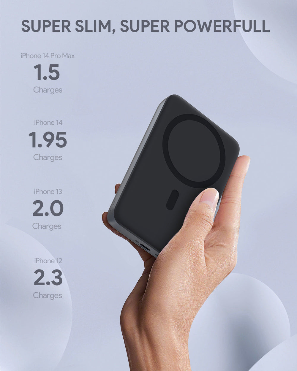 AUKEY PB-MS02 MagFusion 10000mAh 30W MagSafe magnetic wireless Power Bank