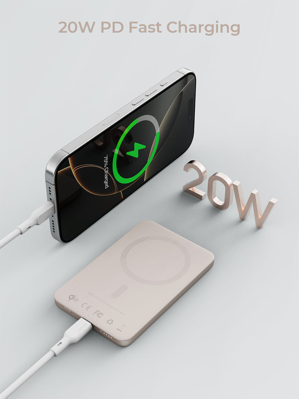 Power Bank AUKEY MagFusion M 5000 20W Qi2 battery pack PB-MS07