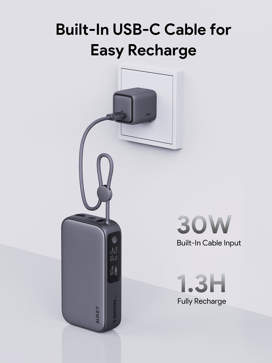 AUKEY PB-Y47 Spark Sling 10000 Compact Fast Charging Power Bank with B