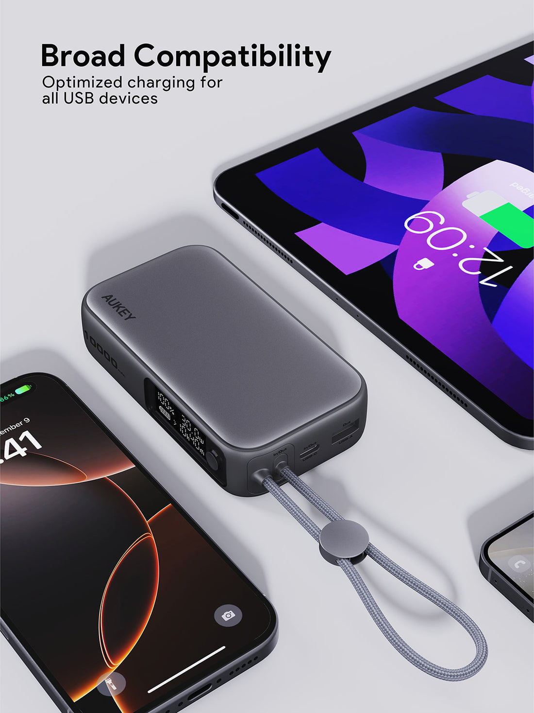 Power Bank AUKEY Spark Sling 10000mAh with Built-in USB-C Cable PB-Y47