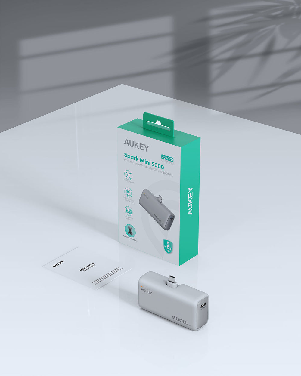 AUKEY PB-Y59 Spark Mini 5000 Portable Power Bank with Built-in USB-C P