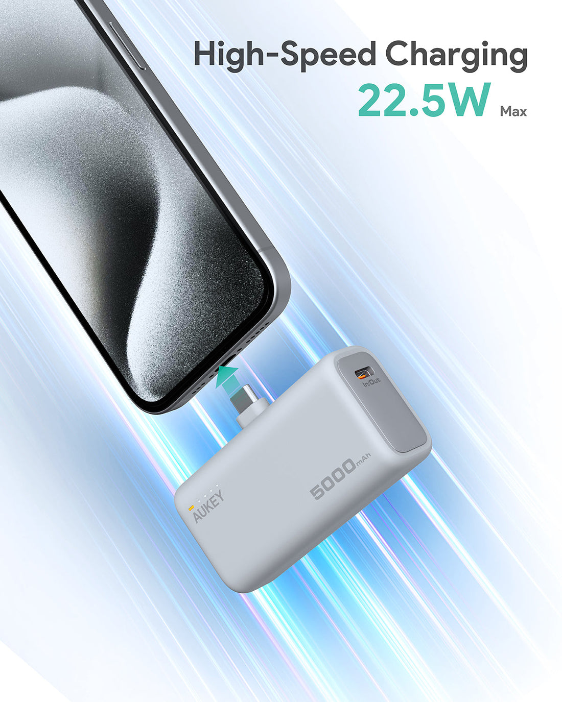 AUKEY PB-Y59 Spark Mini 5000 Portable Power Bank with Built-in USB-C P
