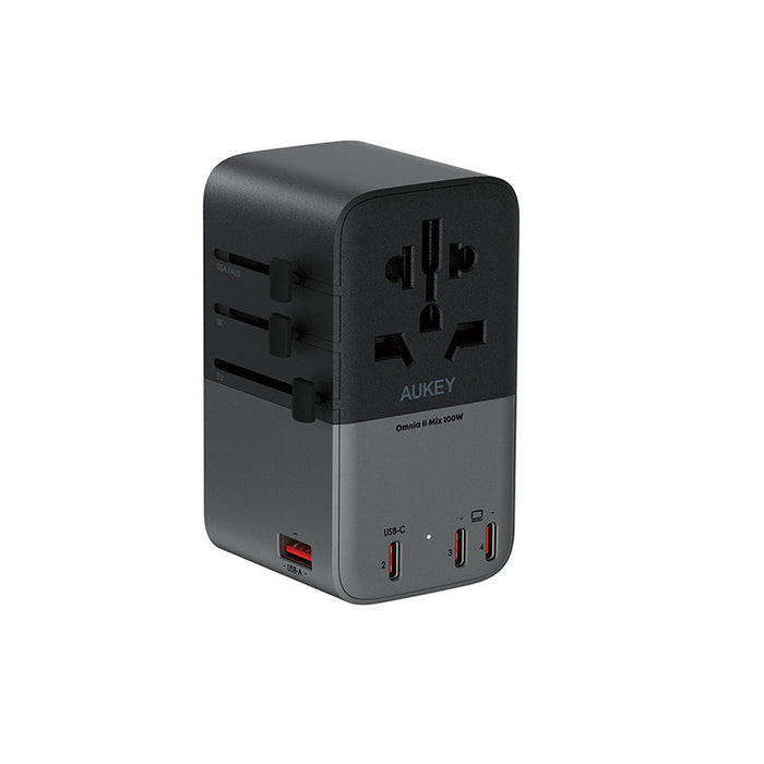 AUKEY PA-TA09A Travel Mate 100W GaN Universal Adapter with USB Ports